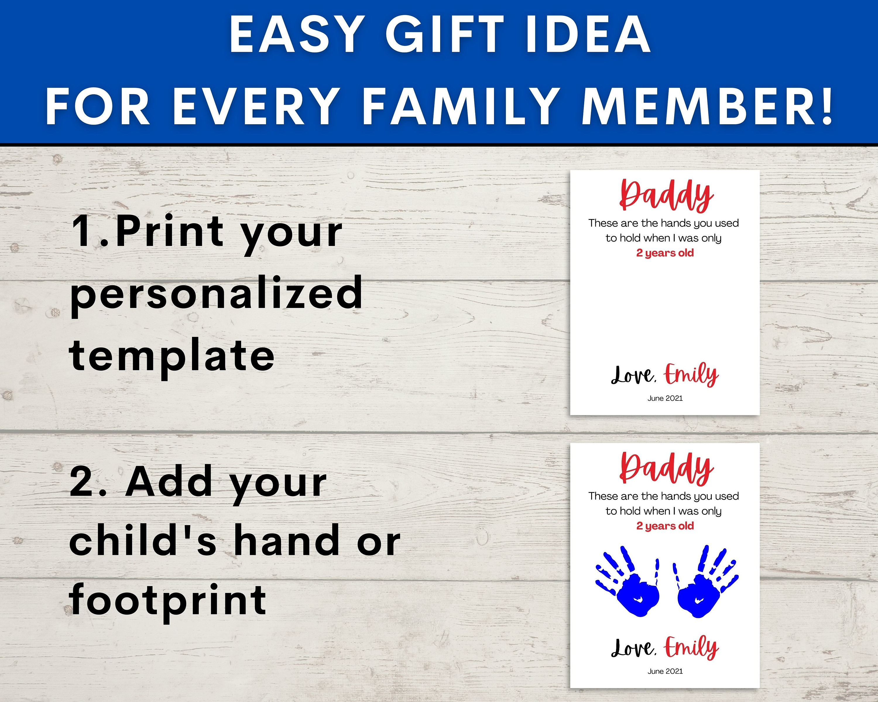 EDITABLE Gift for Dad Printable Handprint Art DIY | Etsy