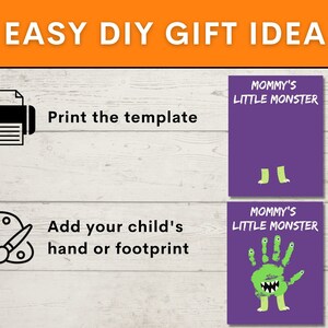Mommy's Little Monster Handprint Art | Monster Handprint Printable ...