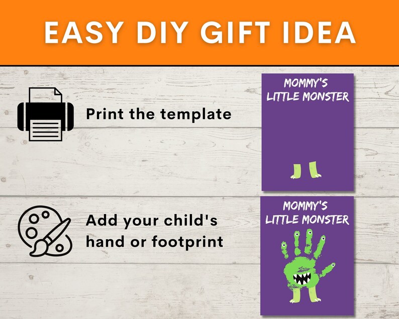 Mommy's Little Monster Handprint Art | Monster Handprint Printable ...