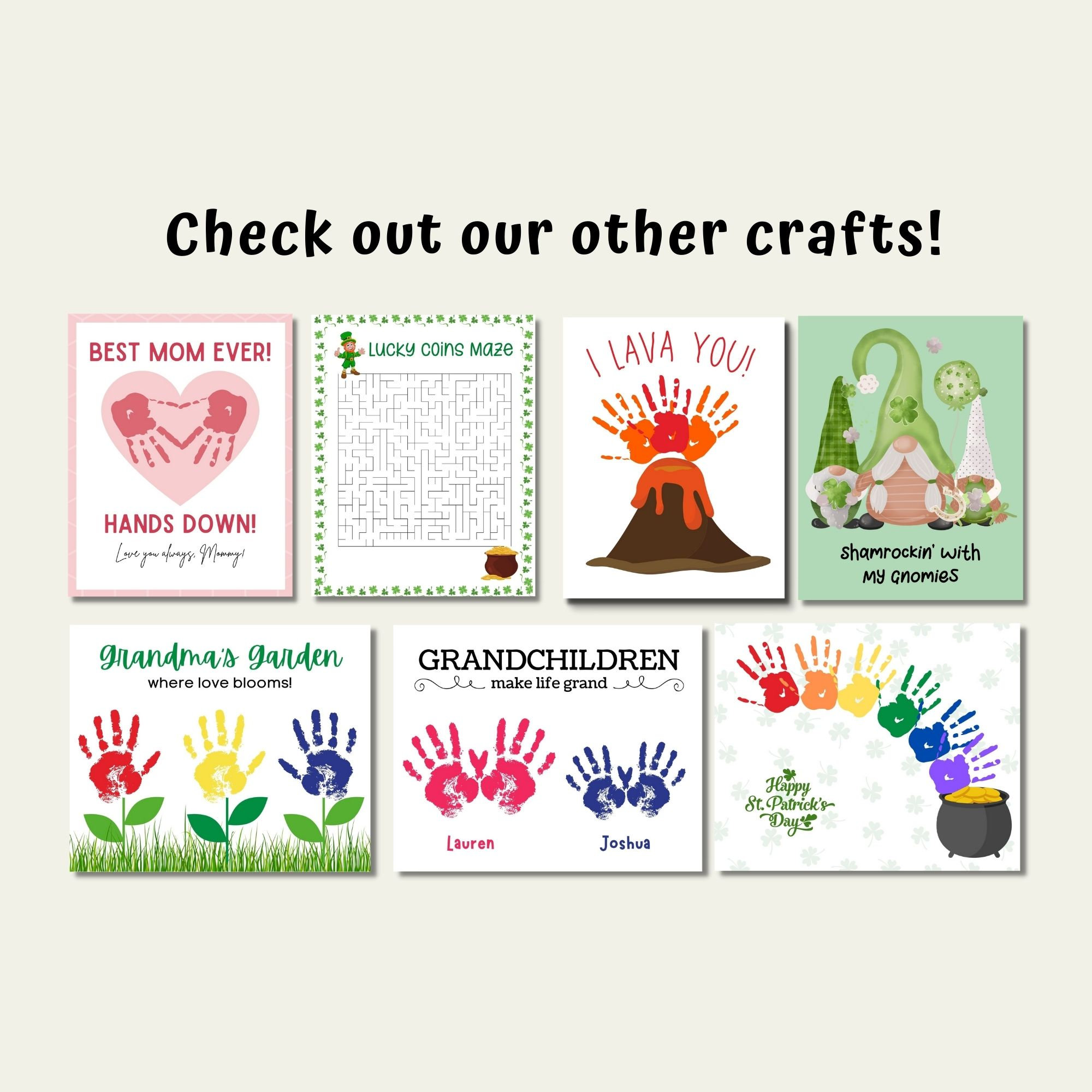 Flower Handprint Art Craft Mother's Day Personalized | Etsy