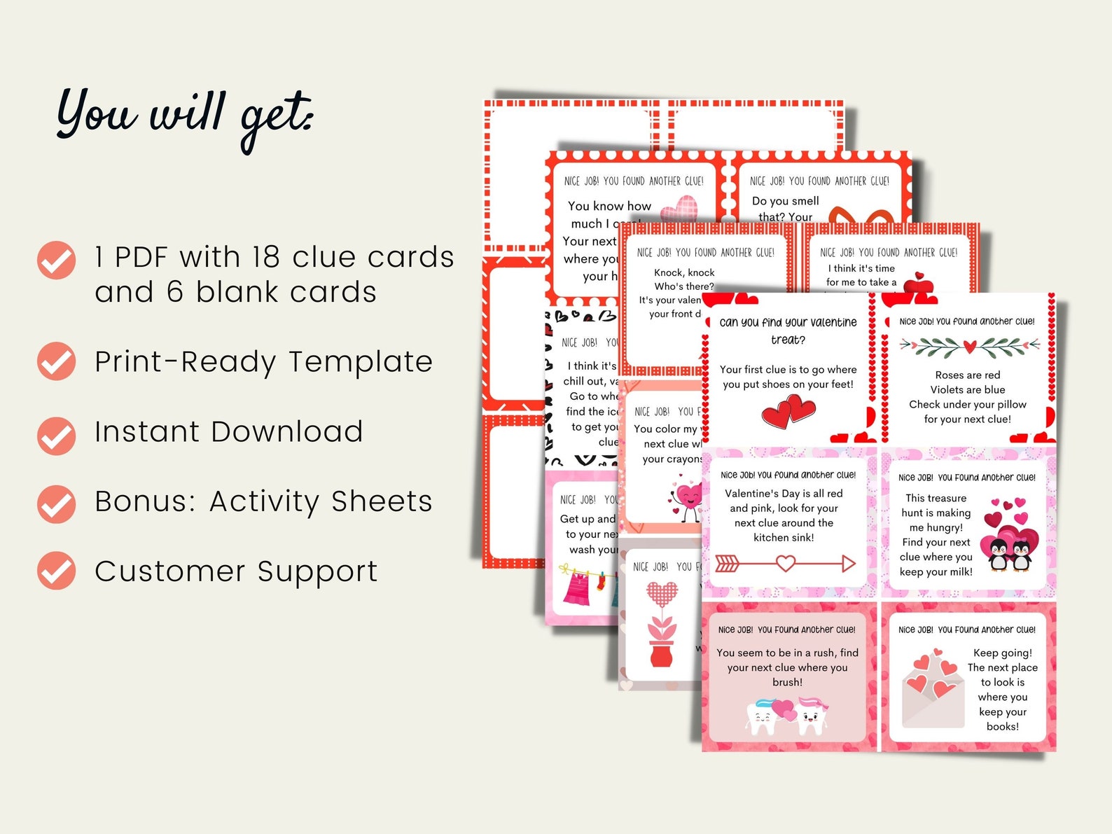 Valentine's Day Scavenger Hunt for Kids | Valentines Treasure Hunt ...