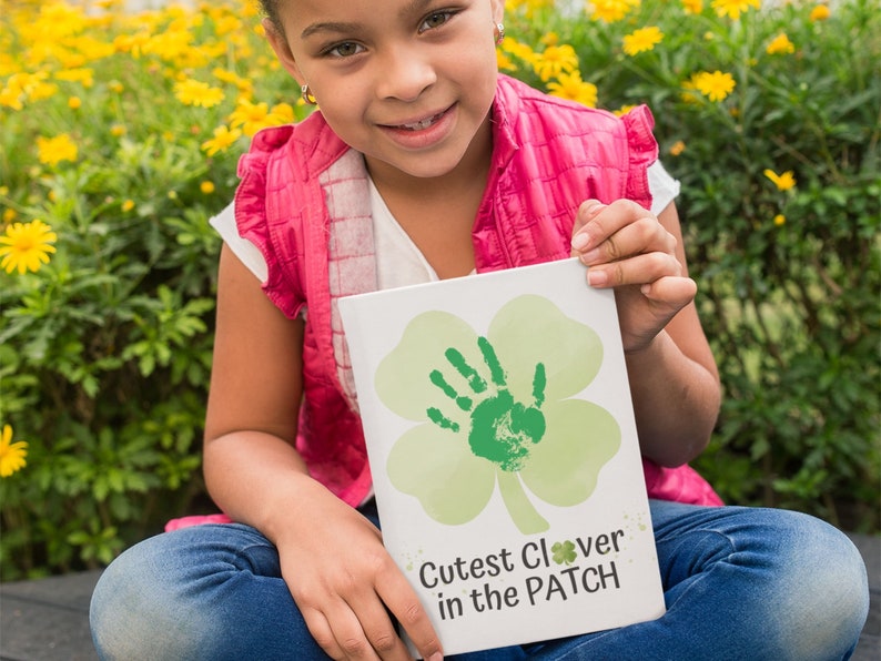Cutest Clover in the Patch Shamrock Handprint Art Craft DIY - Etsy