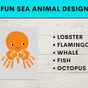 Sea Animals Handprint Art Bundle | Handprint Wall Art | Crafts for Kids ...