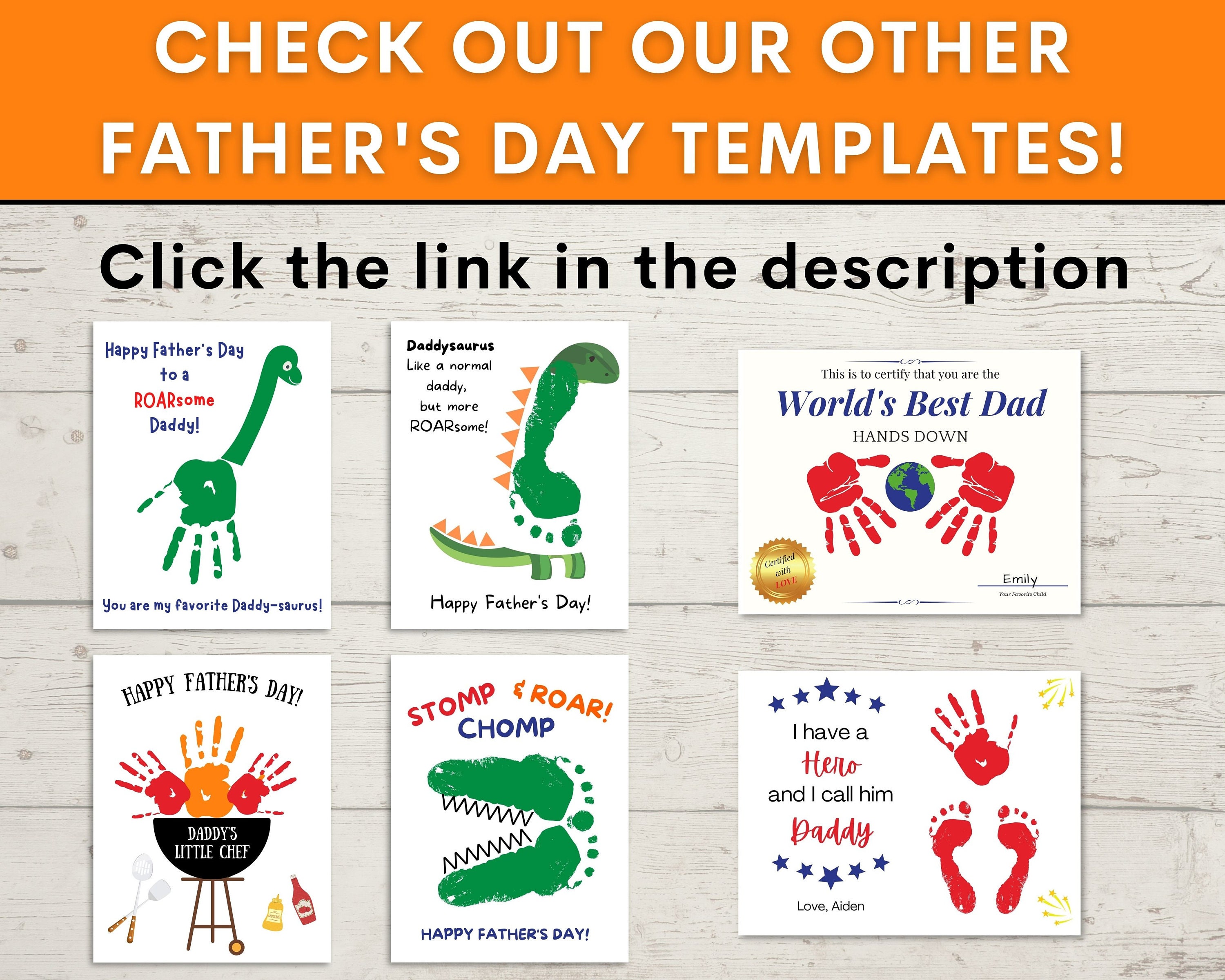 EDITABLE Gift for Dad Printable Handprint Art DIY | Etsy