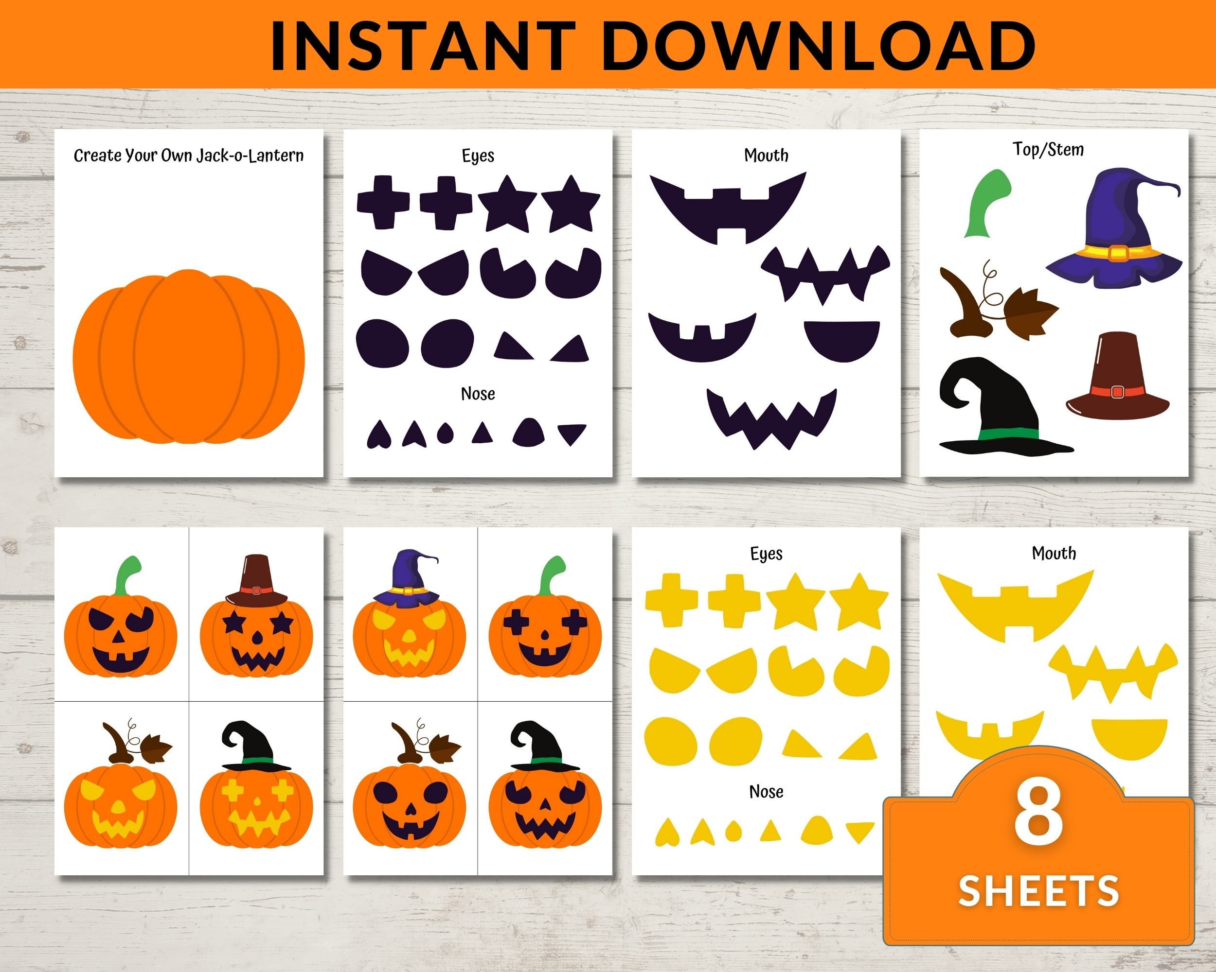 Halloween Jack-o-lantern Activity Sheets | Pumpkin Toddler Printable ...