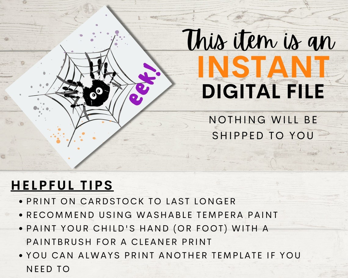 Halloween Spider Handprint Art Cute Spider Printable Craft Toddler ...