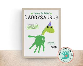Dinosaur Handprint Birthday Card - Etsy