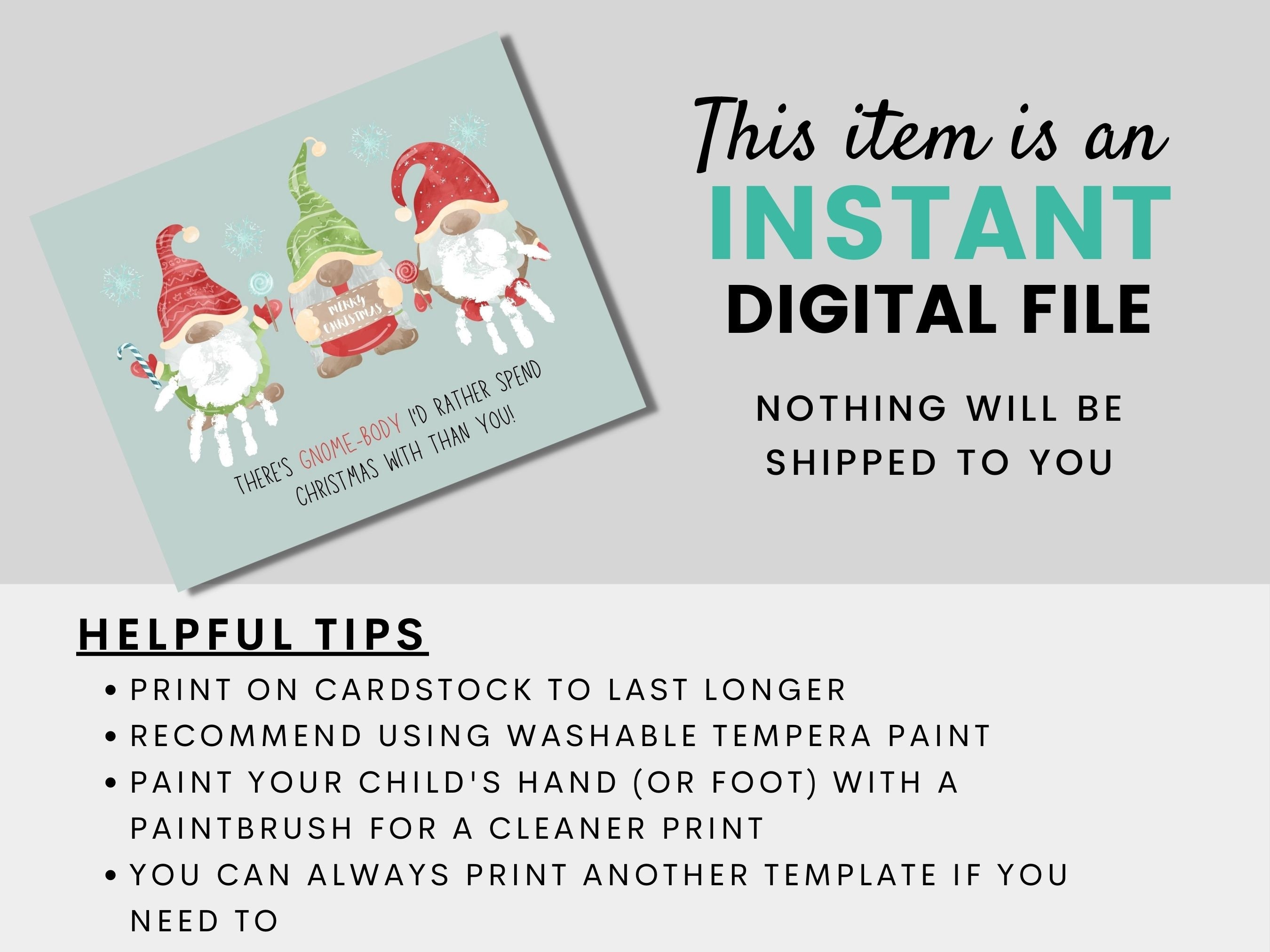 Christmas Gnome Handprint Art Christmas Crafts for Kids - Etsy