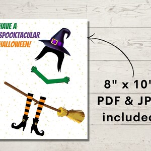 Halloween Witch on a Broomstick Handprint Art | Witch Handprint ...