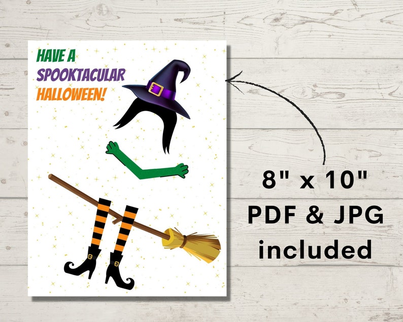 Halloween Witch on a Broomstick Handprint Art | Witch Handprint ...