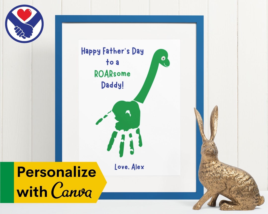 EDITABLE Roarsome Dinosaur Printable Handprint Art | DIY Father's Day ...