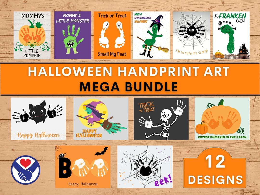 Halloween Handprint Art MEGA Bundle | Handprint DIY Craft | Crafts for ...