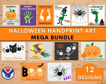 Halloween Handprint Art Bundle Handprint DIY Craft Crafts | Etsy