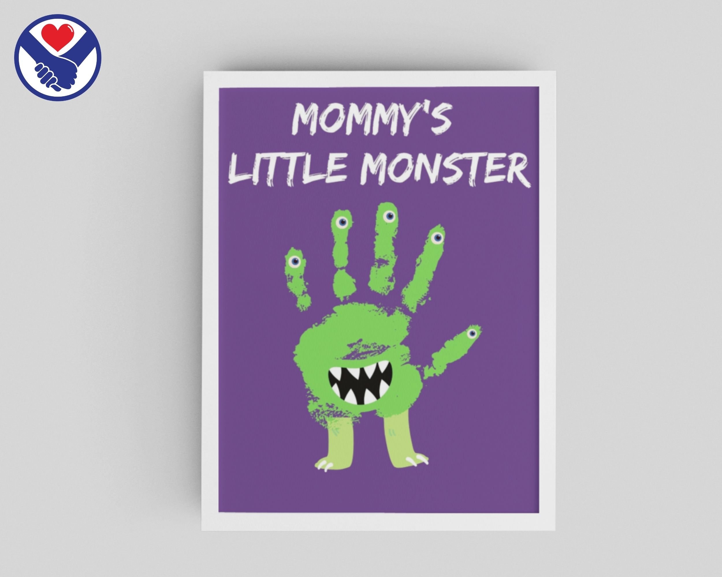 Mommy's Little Monster Handprint Art | Monster Handprint Printable ...