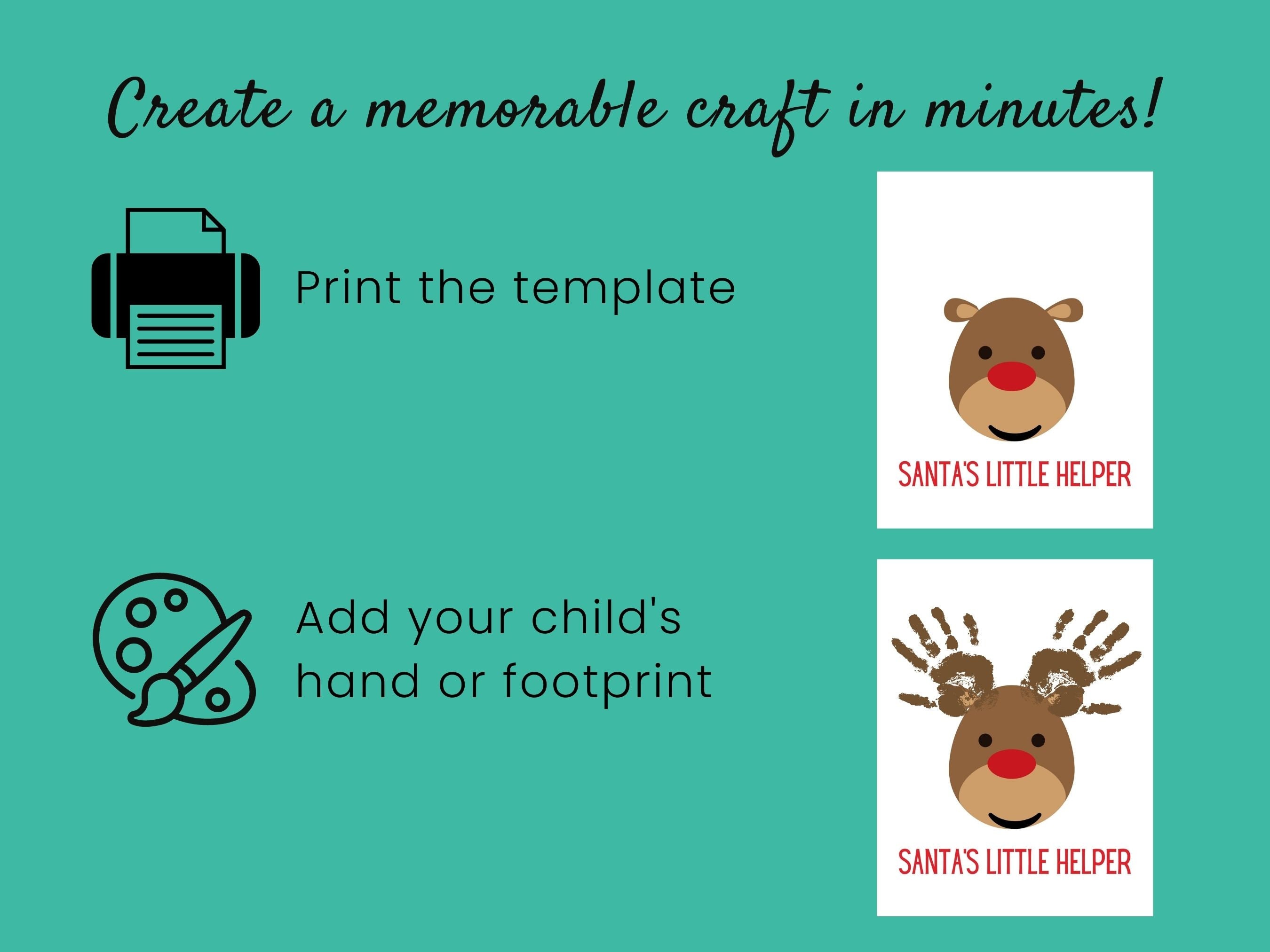 Christmas Handprint Art Bundle of 6 Crafts for Kids DIY - Etsy