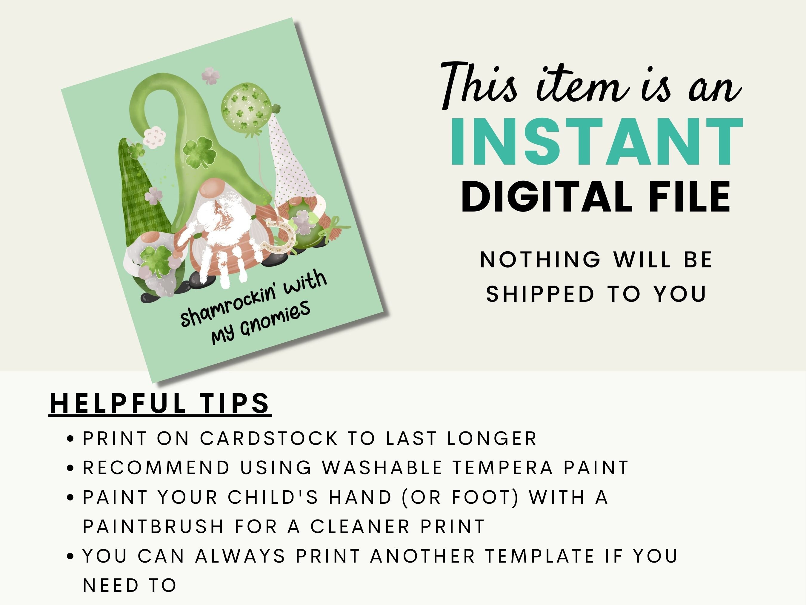 St Patrick's Day Gnome Handprint Art Craft DIY Gnome - Etsy