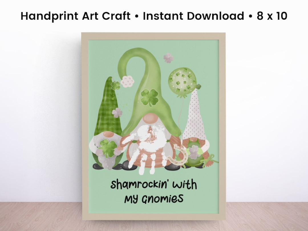 St Patrick's Day Gnome Handprint Art Craft | DIY Gnome Crafts for Kids ...