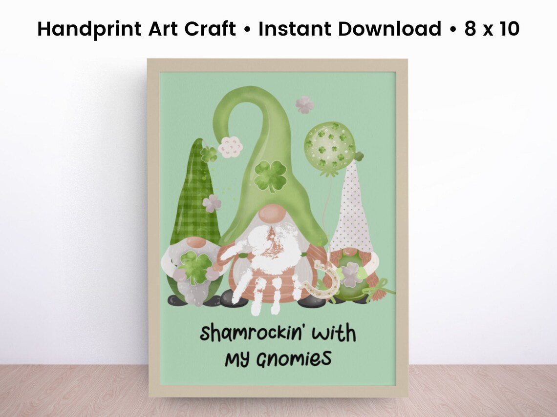 St Patrick's Day Gnome Handprint Art Craft DIY Gnome - Etsy