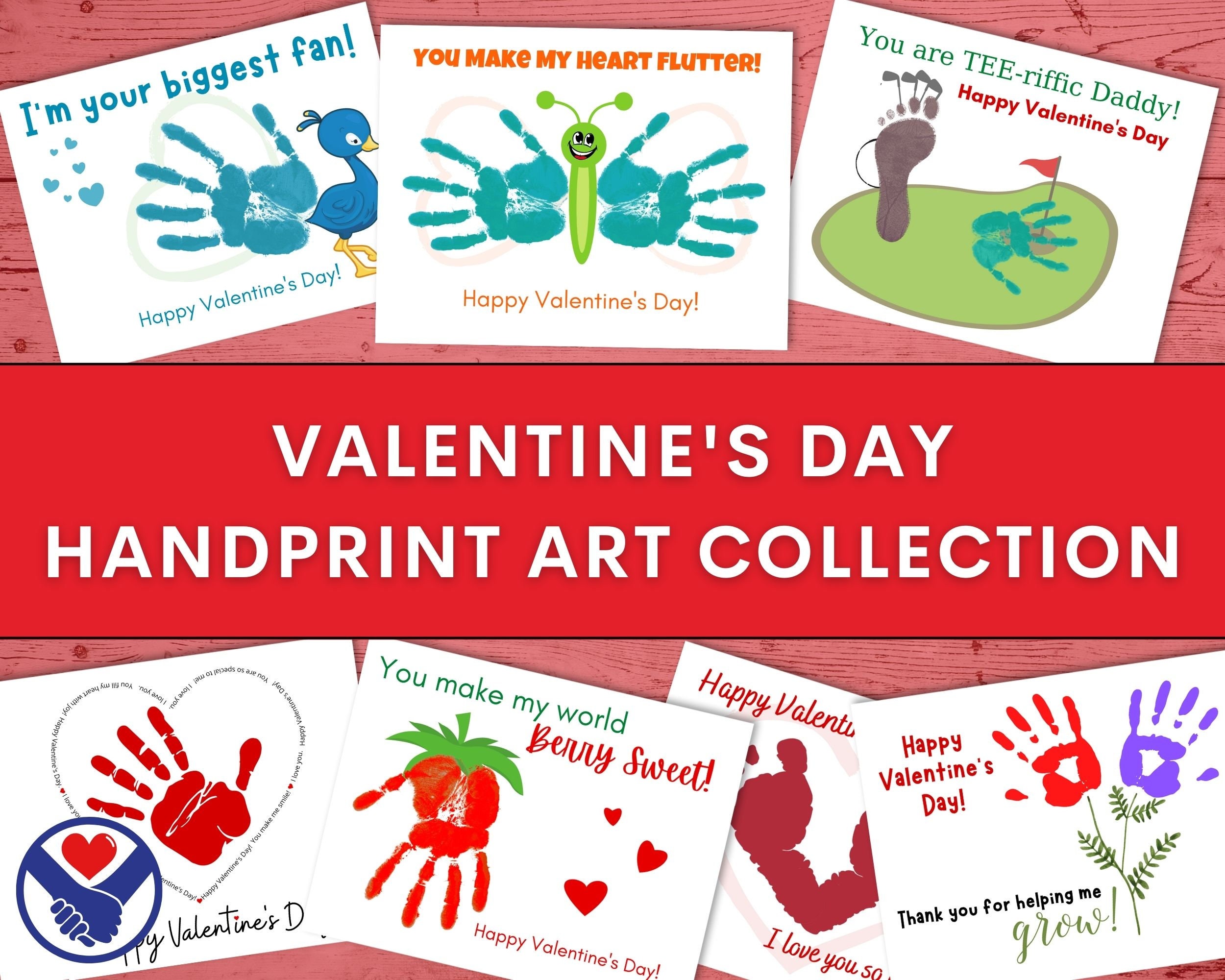 Valentines Day Handprint Art Craft Handprint Keepsake DIY - Etsy