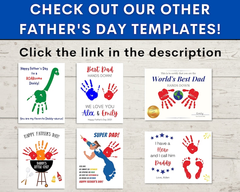 EDITABLE Best Dad Hands Down Printable Handprint Art DIY - Etsy