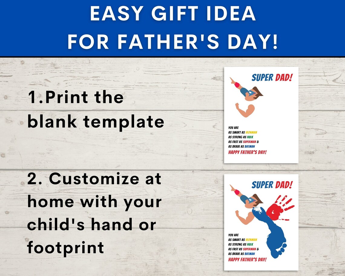 Superhero Father's Day Handprint Art | Super Dad Handprint Art ...