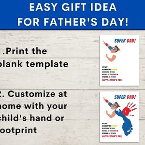 Superhero Father's Day Handprint Art | Super Dad Handprint Art ...