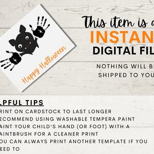 Halloween Bat Handprint Art | Bat Handprint Printable Craft | Toddler ...