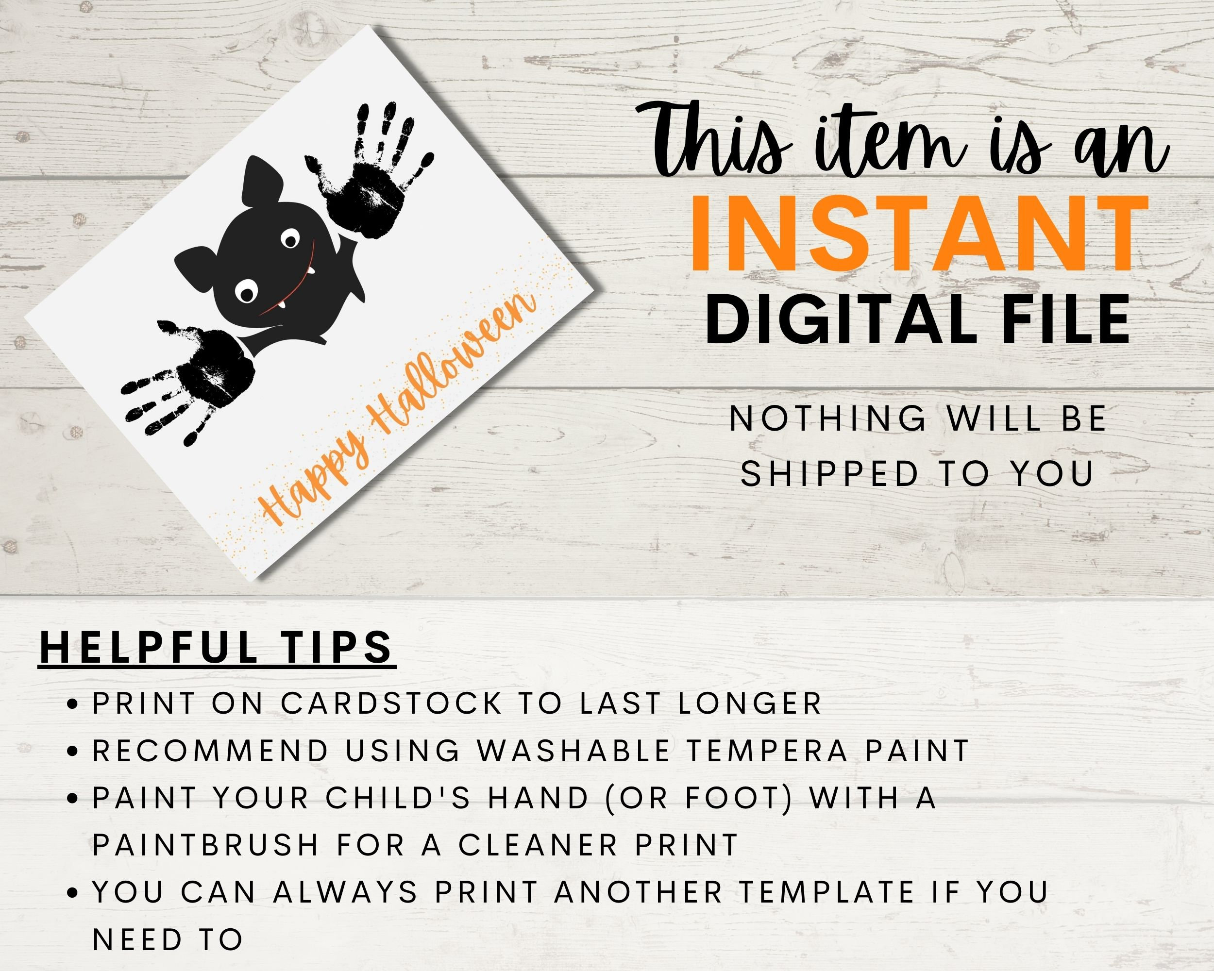 Halloween Bat Handprint Art Bat Handprint Printable Craft Toddler ...