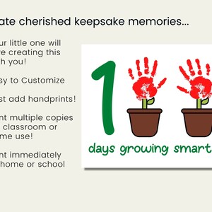 100 Days of School Handprint Art Craft for Kids | 100 Days Growing ...