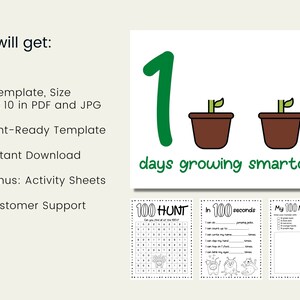 100 Days of School Handprint Art Craft for Kids | 100 Days Growing ...