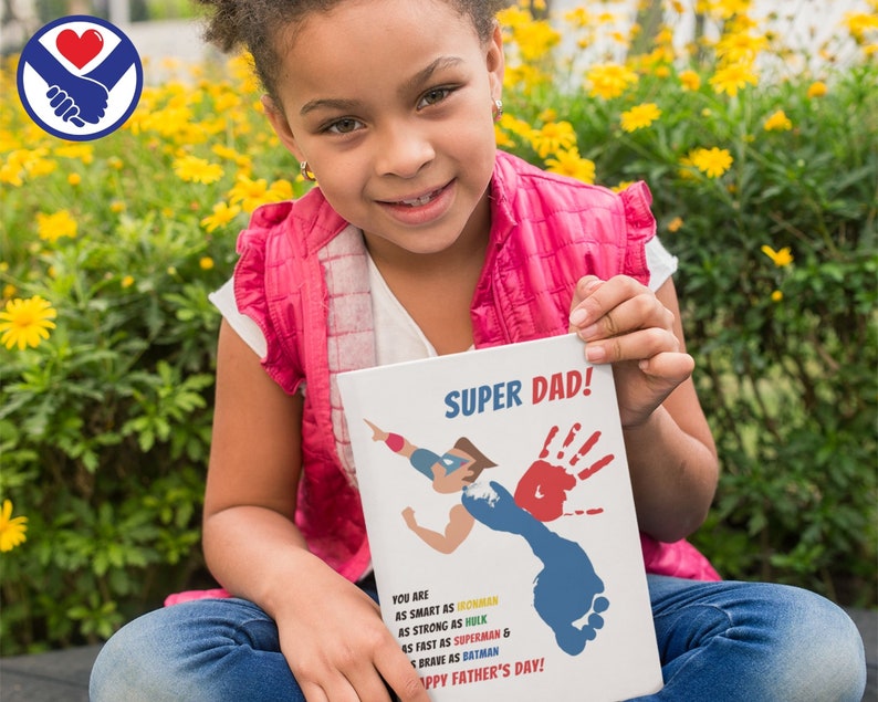 Superhero Father's Day Handprint Art Super Dad Handprint - Etsy