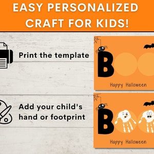 Halloween BOO Ghost Handprint Art | Cute Ghost Printable Craft ...