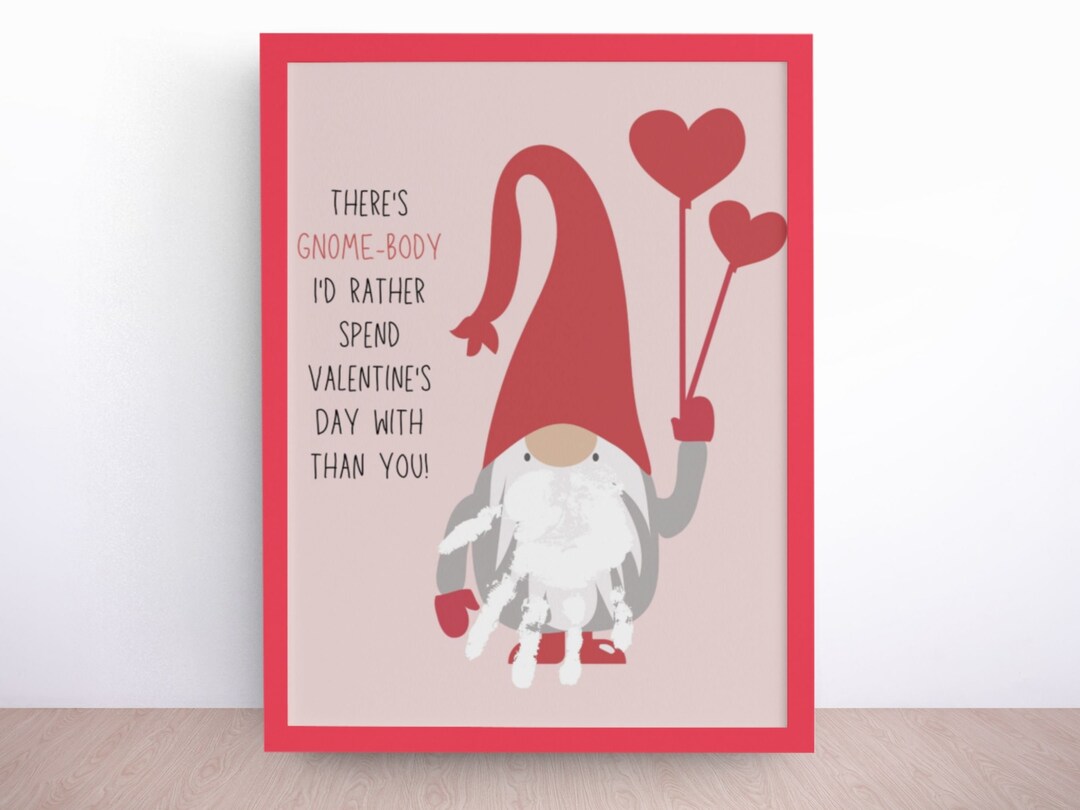 Valentine Gnome Handprint Art Craft | DIY Valentine Crafts for Kids ...