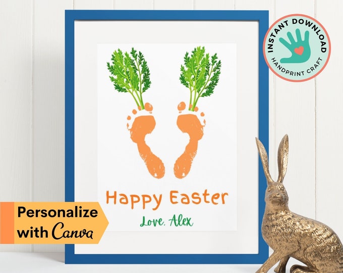 Easter Carrot Handprint | Handprint Art for Kids | Easter Craft ...
