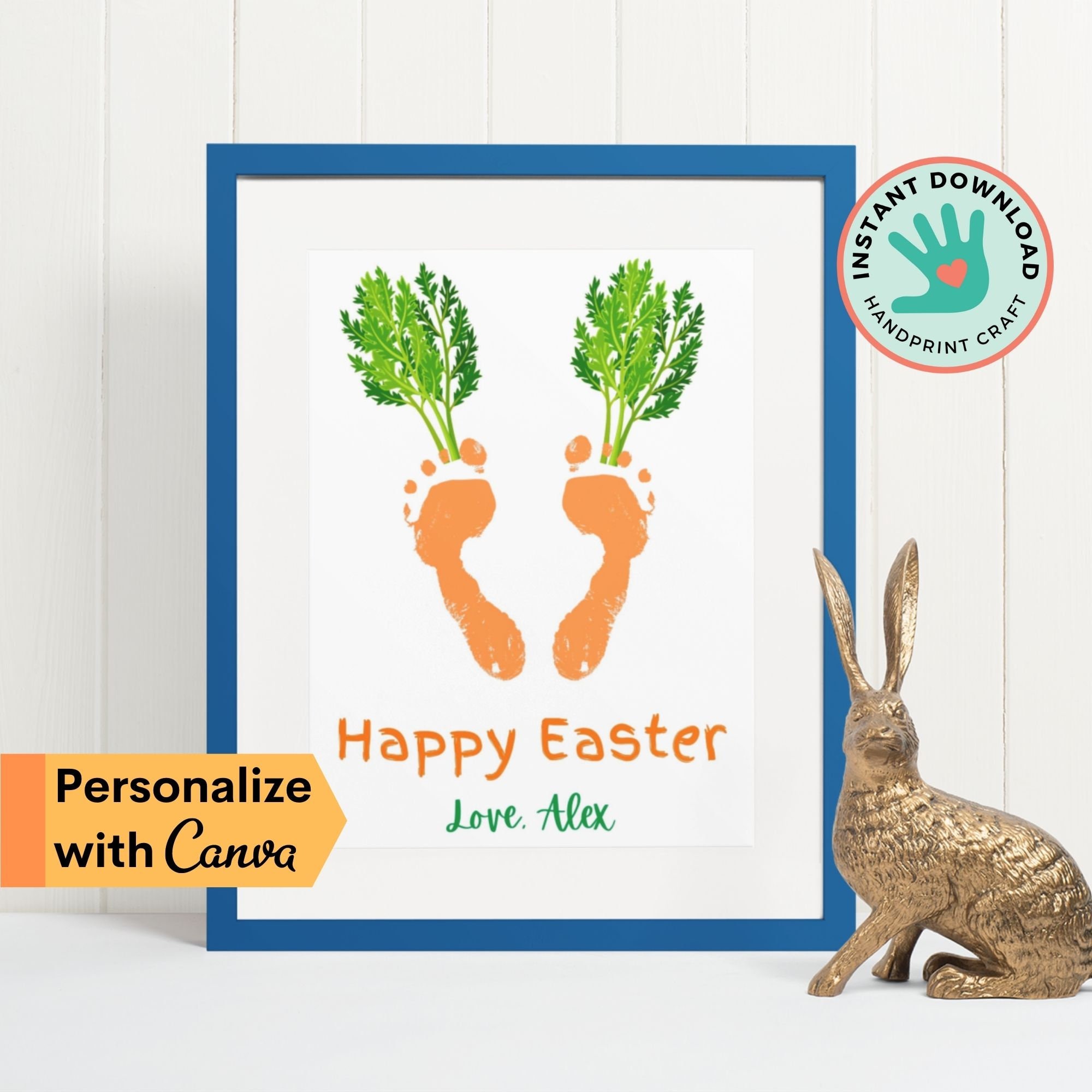 EDITABLE Easter Carrot Printable Handprint Art DIY Easter Craft Easter ...
