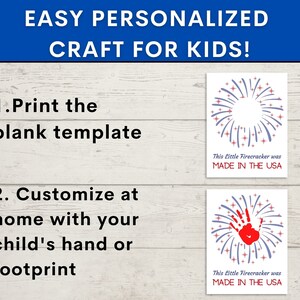 Firecracker Handprint Art | Fireworks Made in the USA Printable | 4th ...