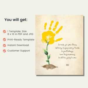 Flower Handprint Art Craft | Mother's Day Personalized Gift for Mom ...