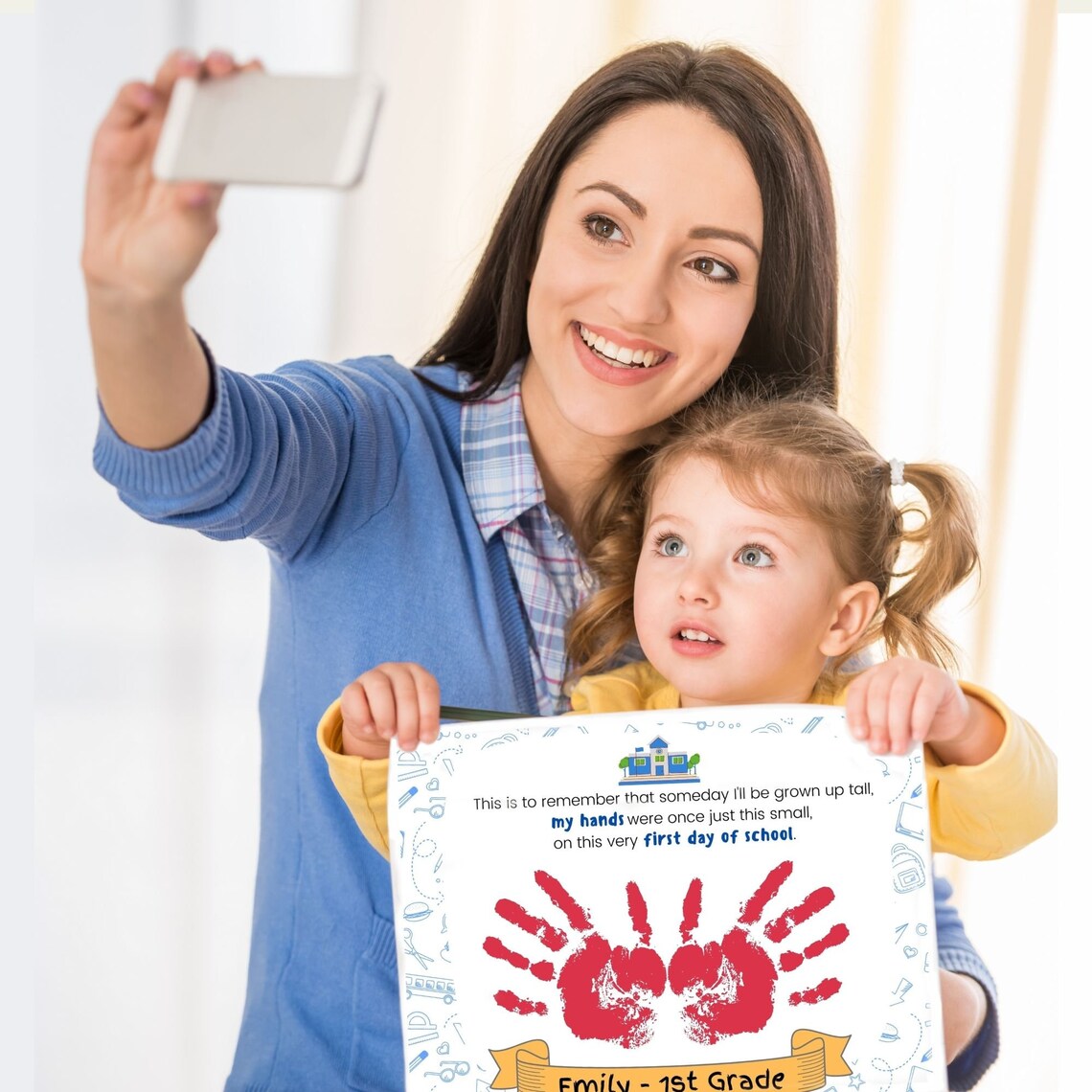 First Day of School Handprint Art Craft for Kids No Prep - Etsy