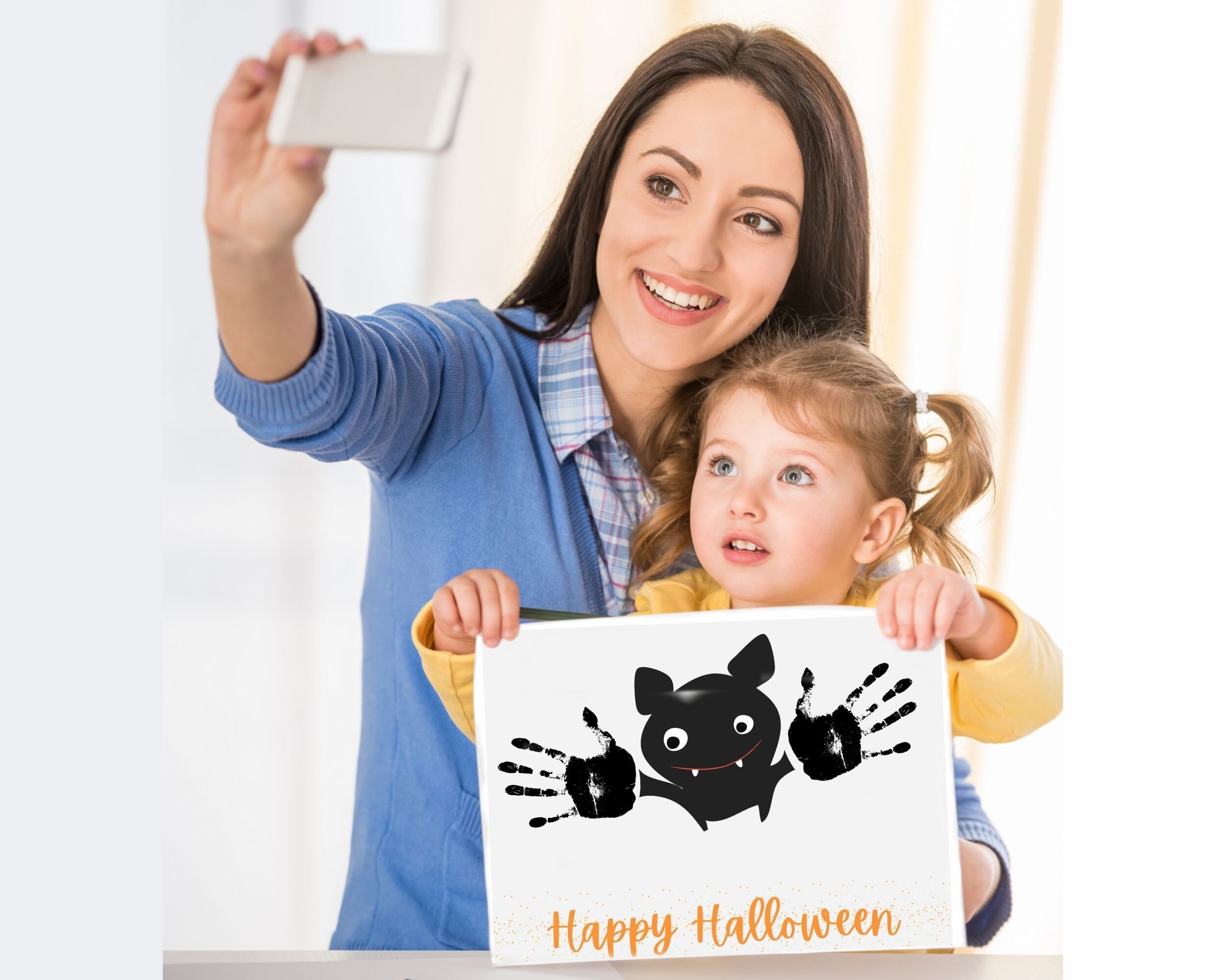 Halloween Bat Handprint Art Bat Handprint Printable Craft Toddler ...