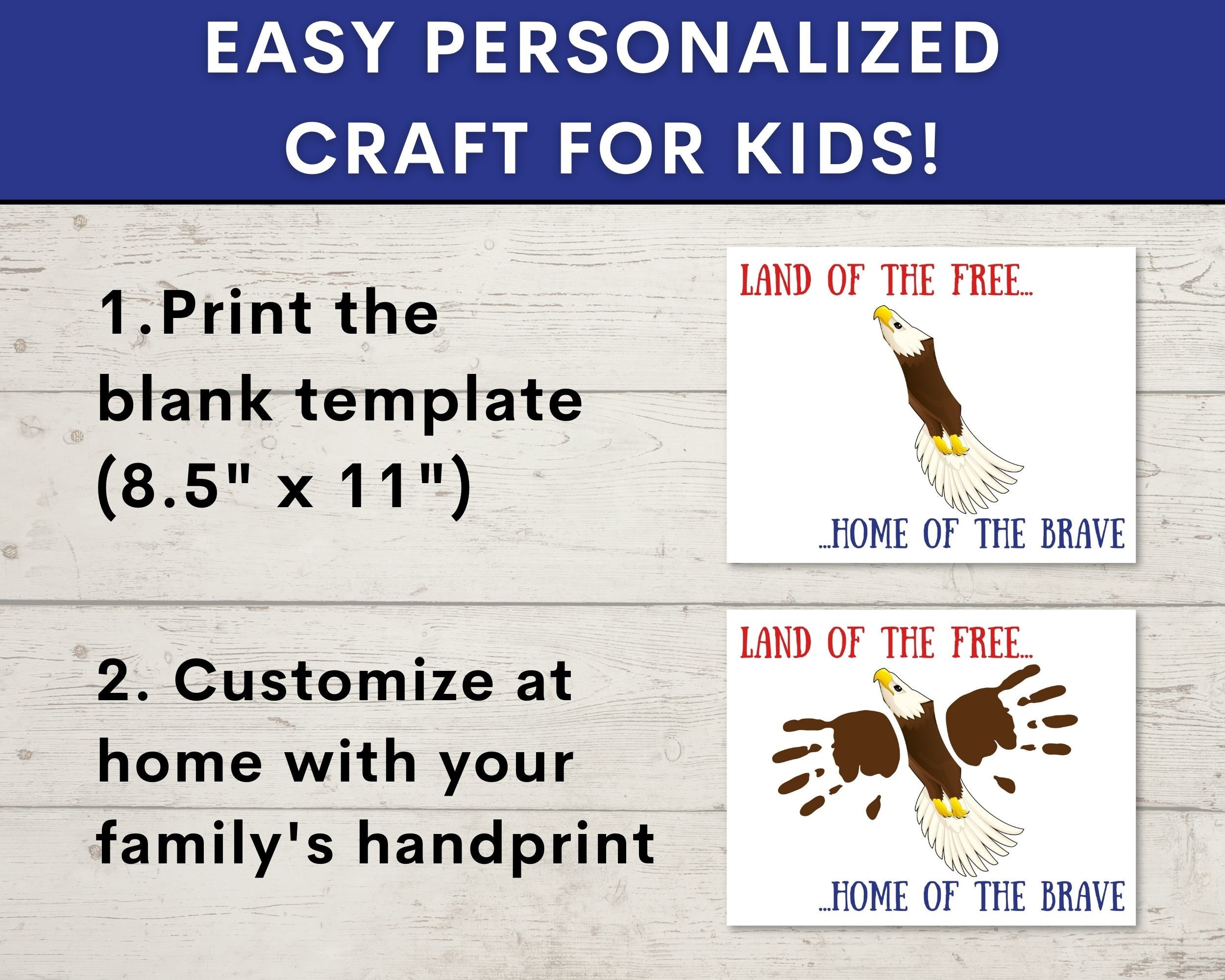 4th of July Bald Eagle Handprint Art Bald Eagle Patriotic Printable ...