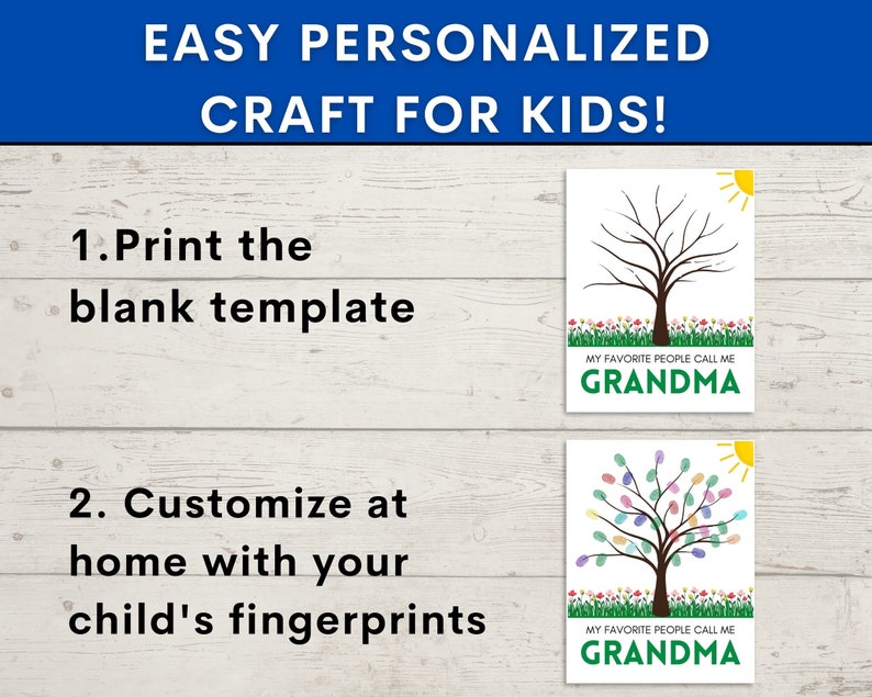DIY Fingerprint Tree Grandparents Day Gift for Grandma From Kids ...