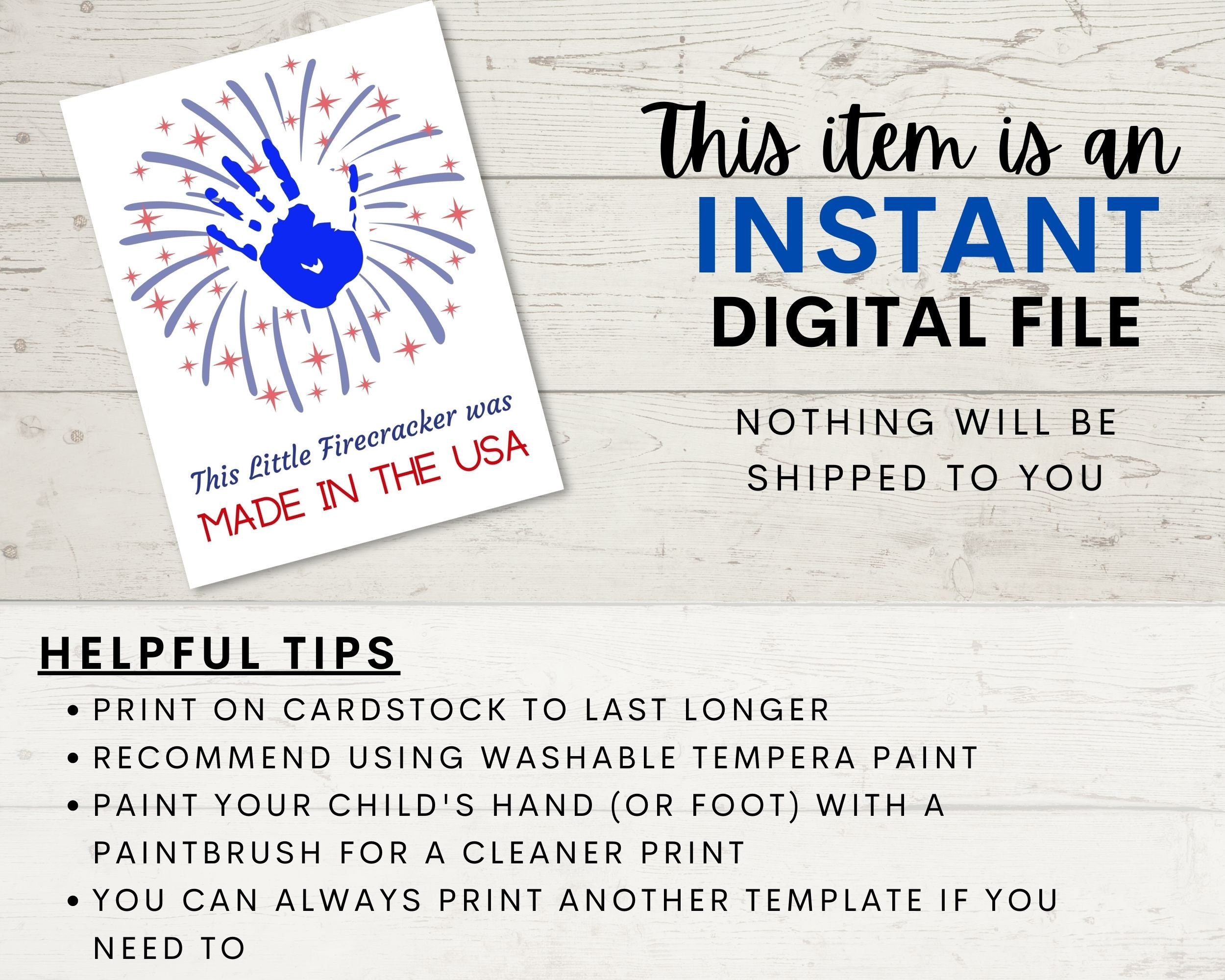 Firecracker Handprint Art Fireworks Made in the USA - Etsy