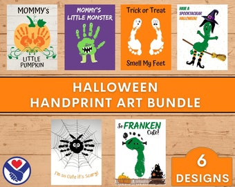 Halloween Handprint Art Bundle Handprint DIY Craft Crafts | Etsy