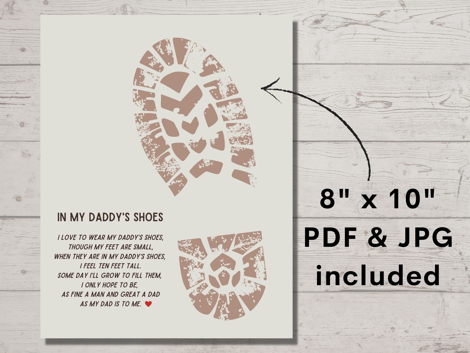 In My Daddy's Shoes Handprint Art Birthday Gift for Dad From Son ...