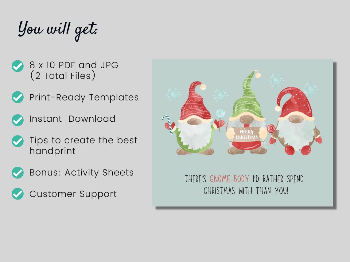 Christmas Gnome Handprint Art Christmas Crafts for Kids - Etsy