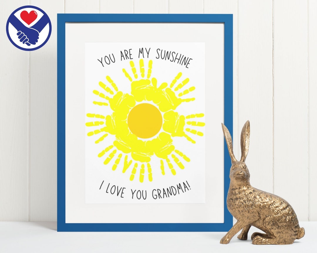 Sunshine Printable Handprint Art | DIY Grandma Gift | Footprint Art ...