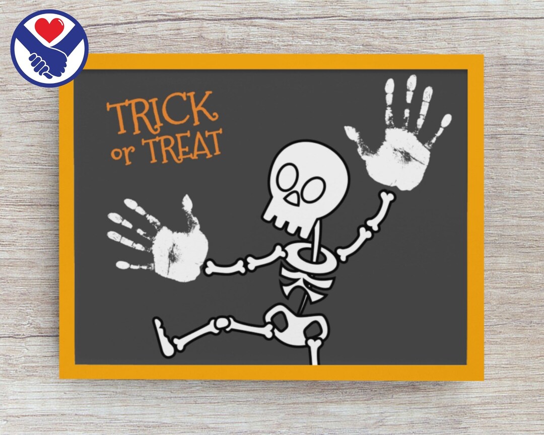 Halloween Skeleton Handprint Art | Skeleton Printable Craft | Toddler ...