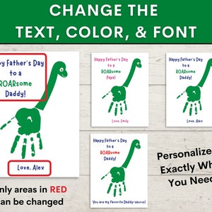 EDITABLE Roarsome Dinosaur Printable Handprint Art | DIY Father's Day ...