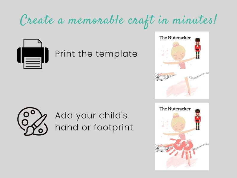 Nutcracker Ballerina Christmas Handprint Art | Christmas Crafts for ...