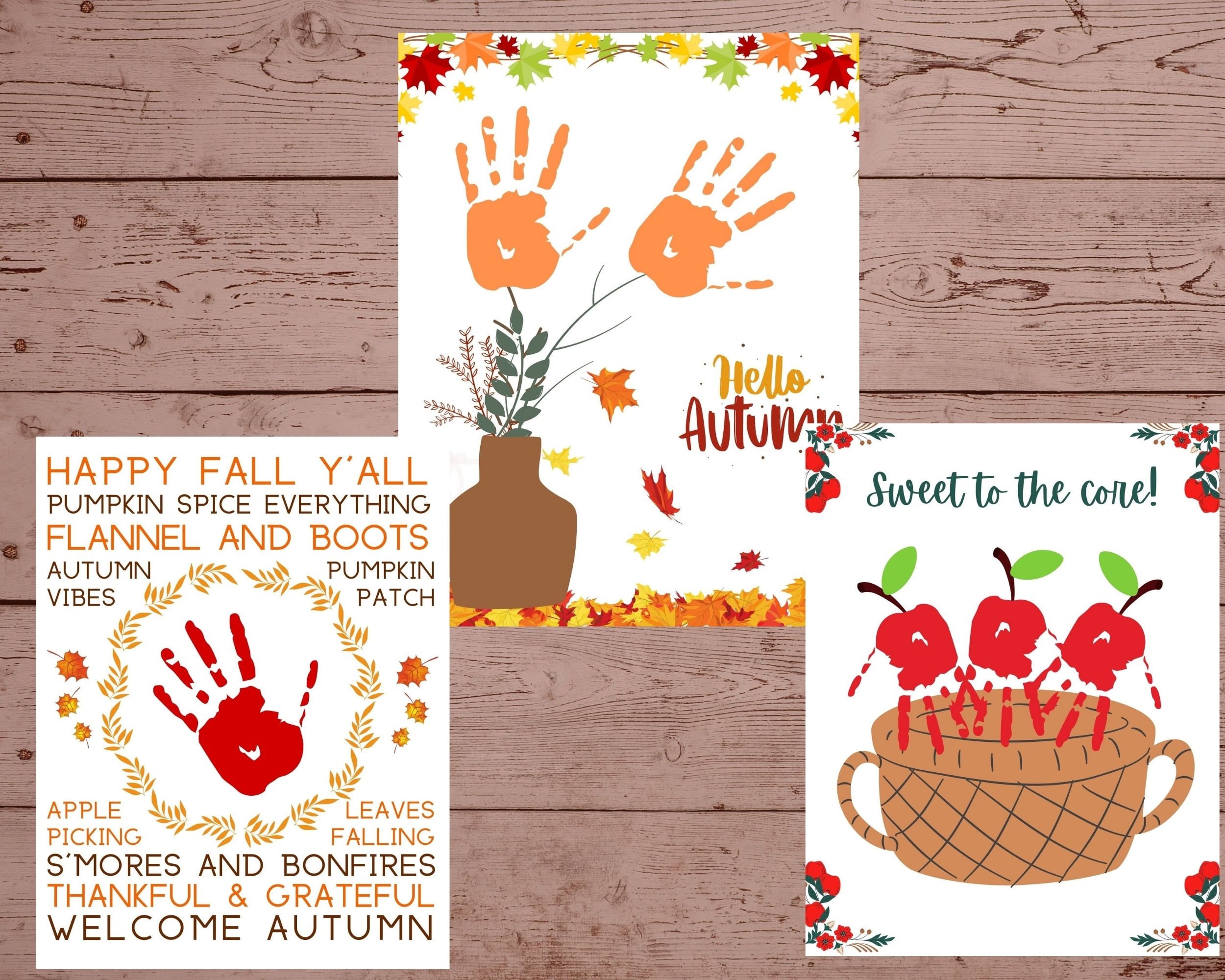 Autumn Fall Handprint Art Bundle | Handprint DIY Craft | Crafts for ...